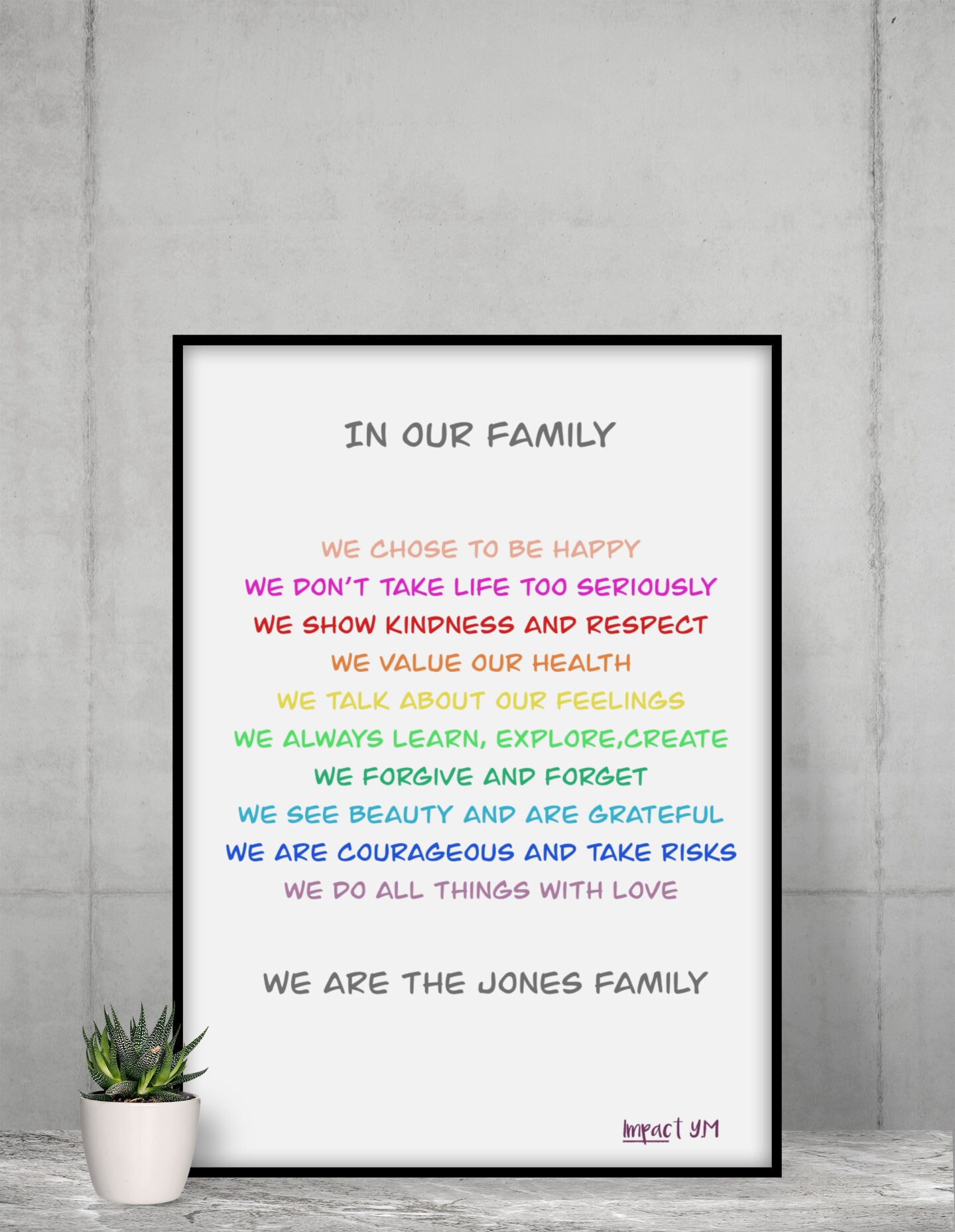 FAMILY MANTRA PRINT Personalized Custom Positive Affirmation - Etsy