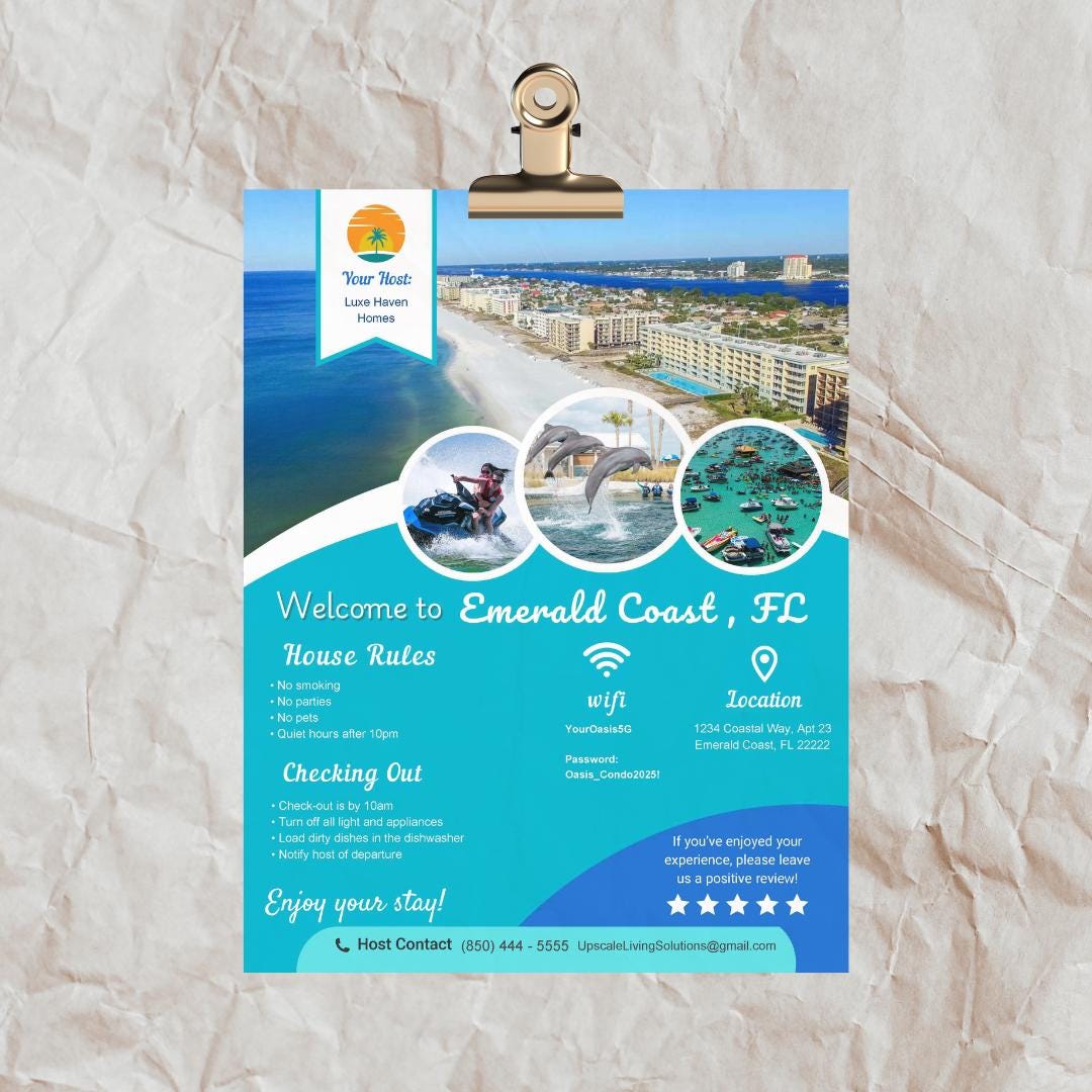 2025 Welcome Sign Airbnb VRBO | Printable & Editable PDF | House Rules ...