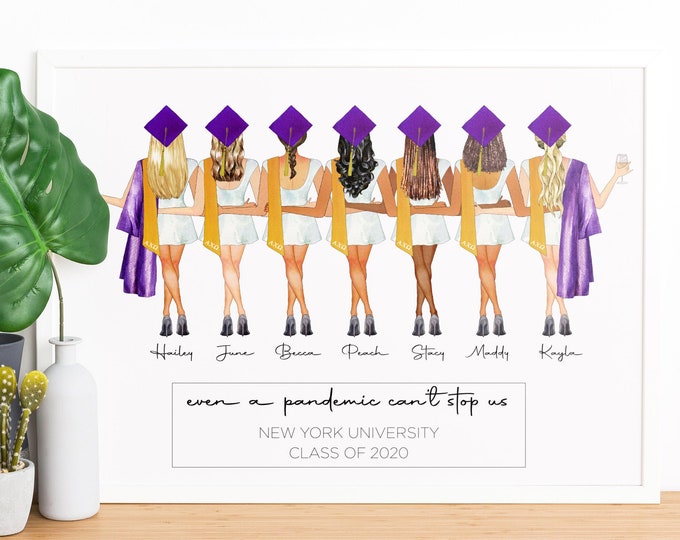 Group Graduation Print Sorority Grad Gift Pandemic Grad - Etsy
