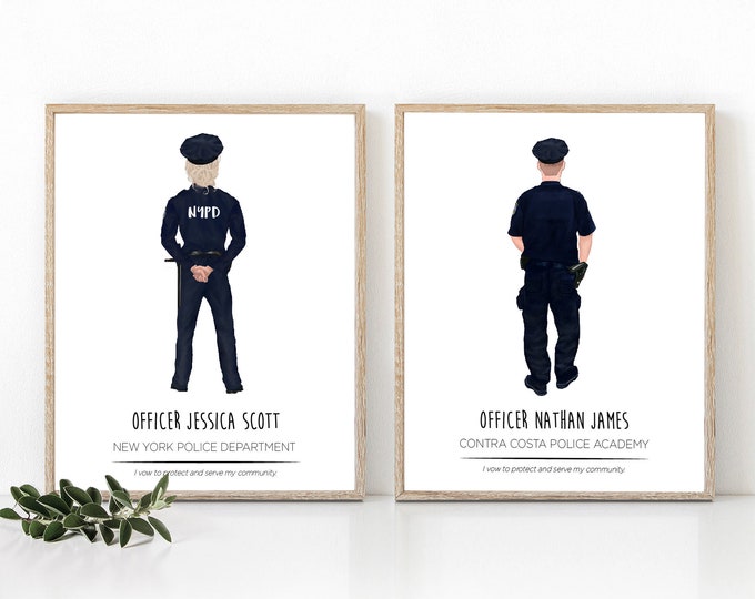 Customized Police Officer Print Police Academy Graduate - Etsy