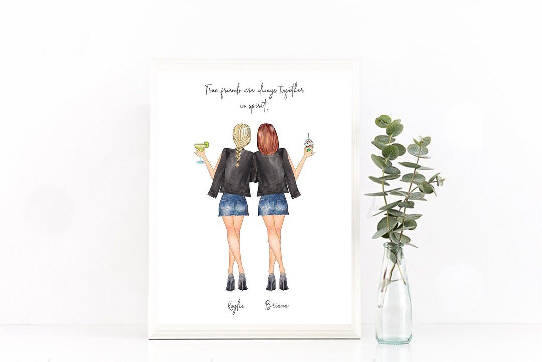 Custom Best Friends Portrait Personalized Best Friend Print Pandemic ...