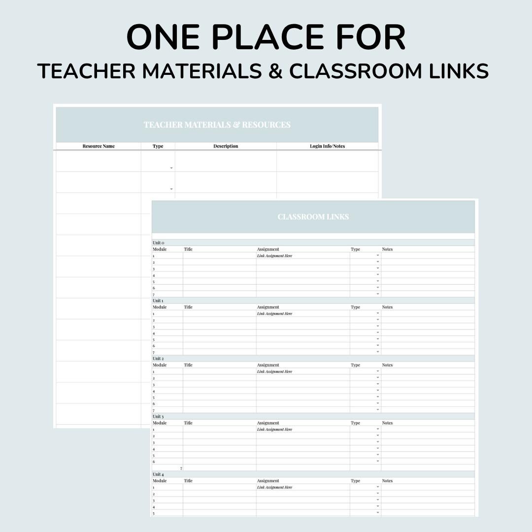 Digital Teacher Planner: Google Sheets, Weekly & Monthly, Accommodation ...
