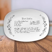 Custom Handwritten Recipe Platter, Personalized Handwriting Recipe Card ...