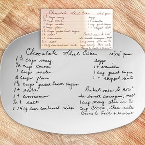 Custom Handwriting Recipe Platter Handwritten Recipe Gift - Etsy