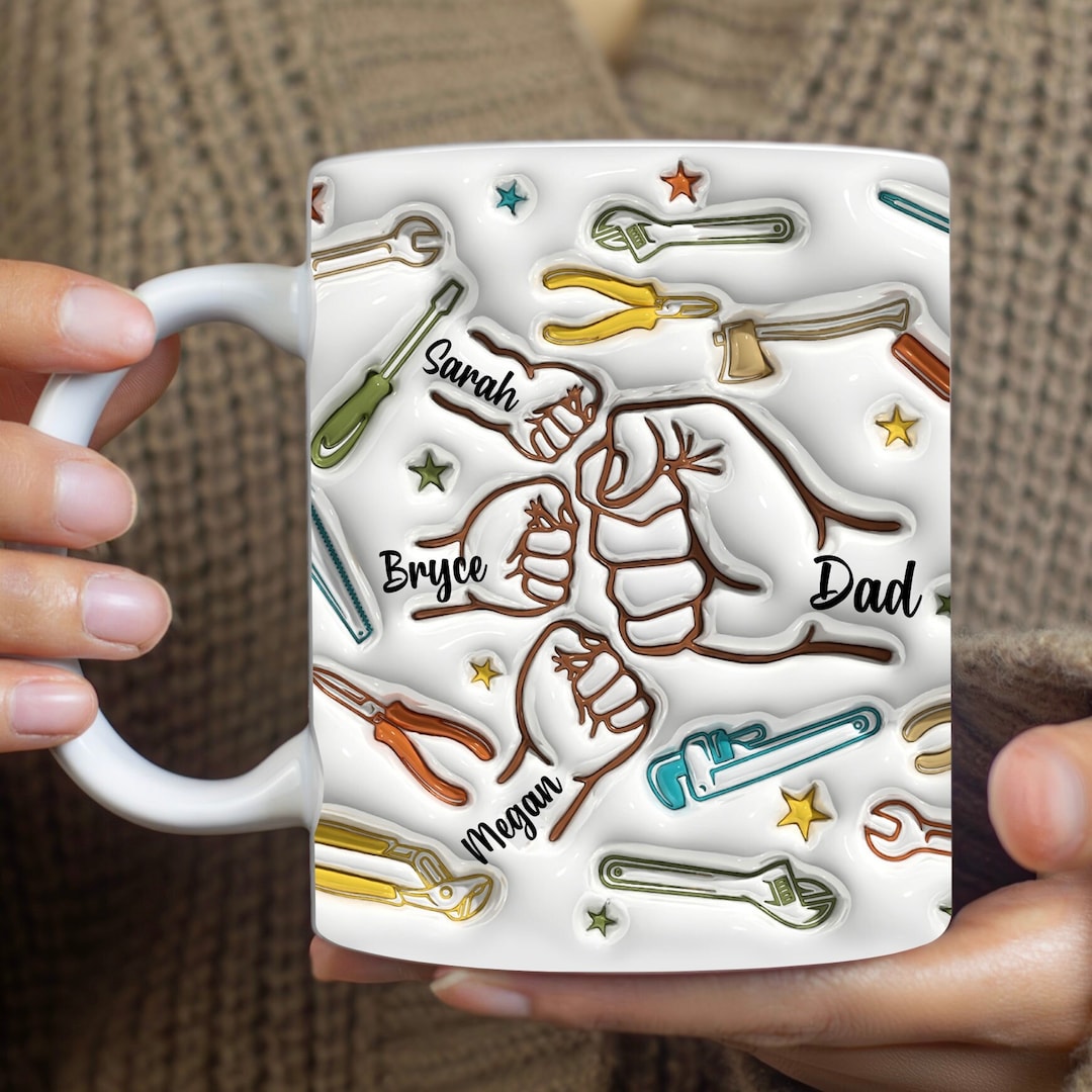 Dad Mug, Fathers Day Gift, 3D Inflated Effect Printed Dad Mug, Mug With ...