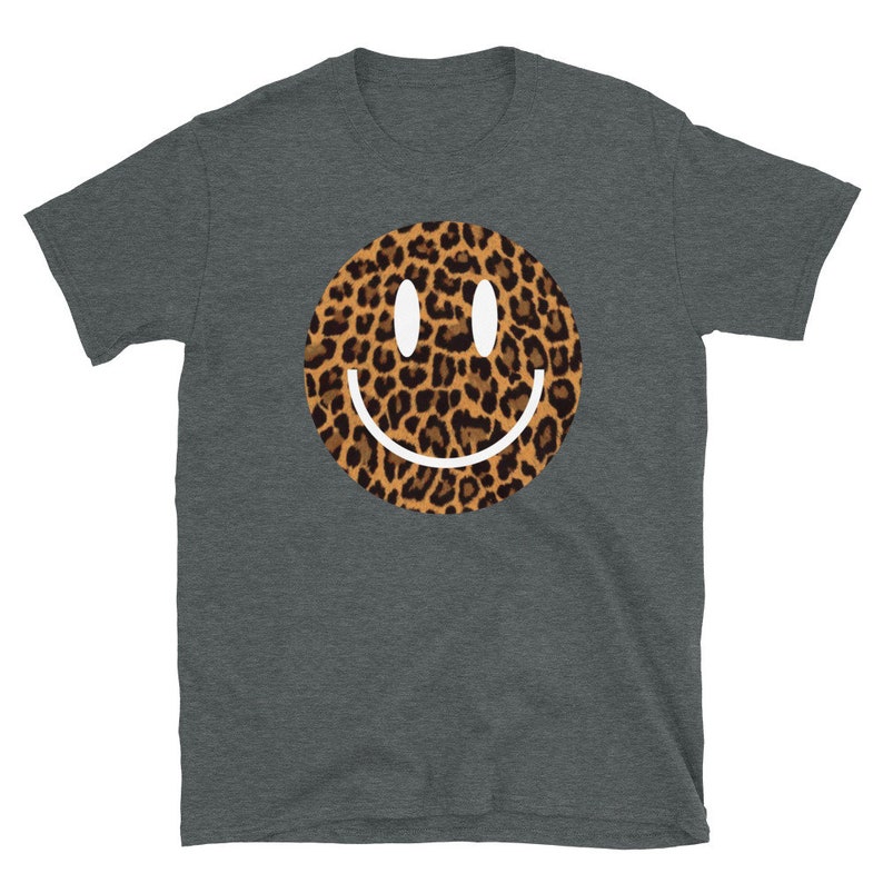 Leopard Print Smiley Face Shirt Smile Shirt Smiley Face | Etsy