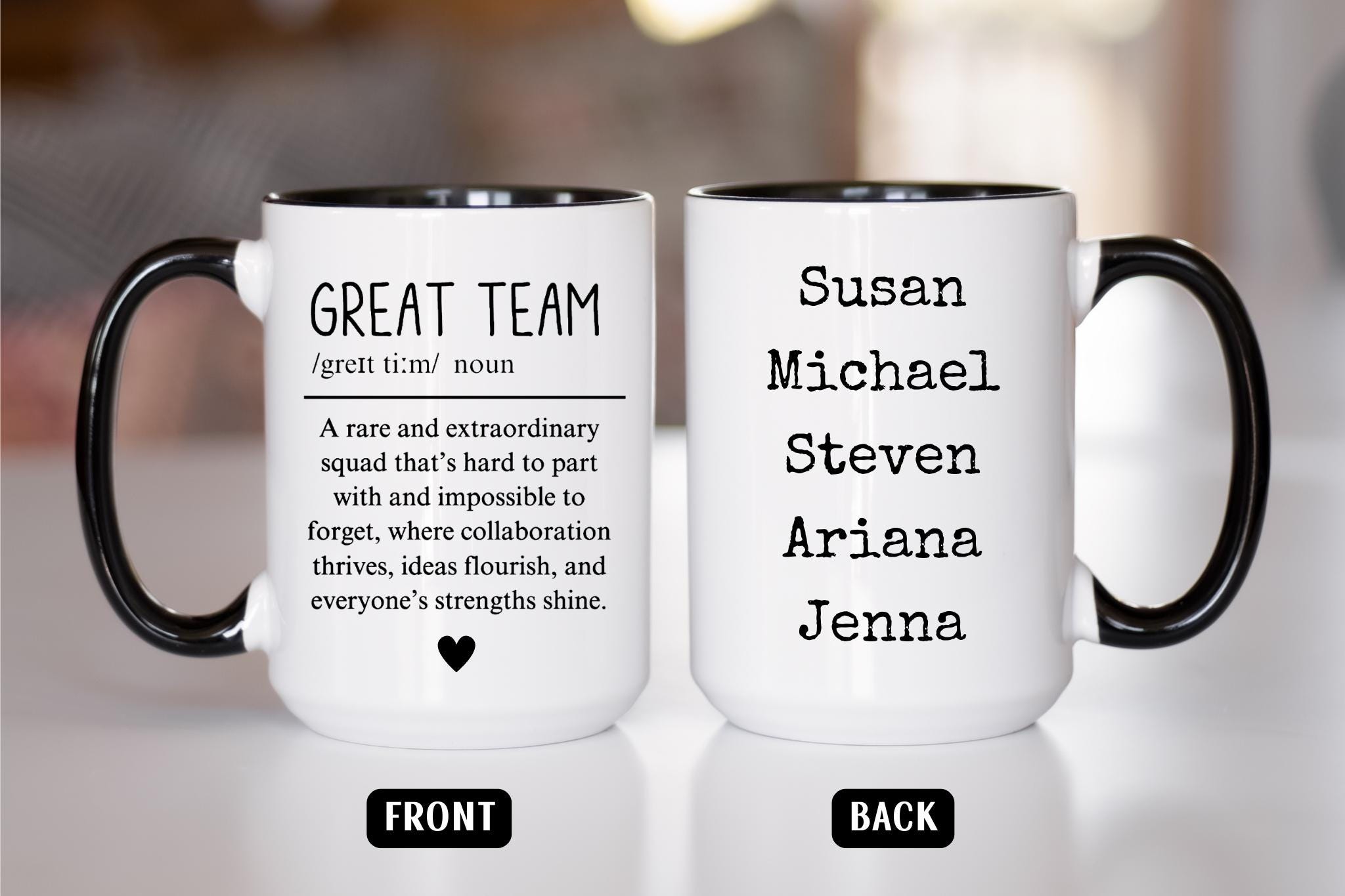 Team Gift, Great Team Definition Mug, Personalized Team Coffee Mug ...