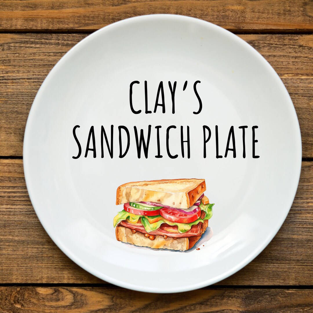 Personalized Sandwich Plate, Sandwich Lovers, Gift for Him Her, Funny ...