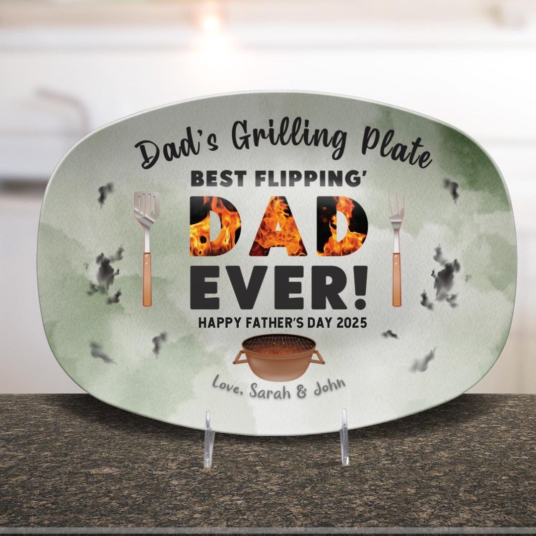 Personalized Dad Grilling Plate, Custom BBQ Platter, Fathers Day Gift ...
