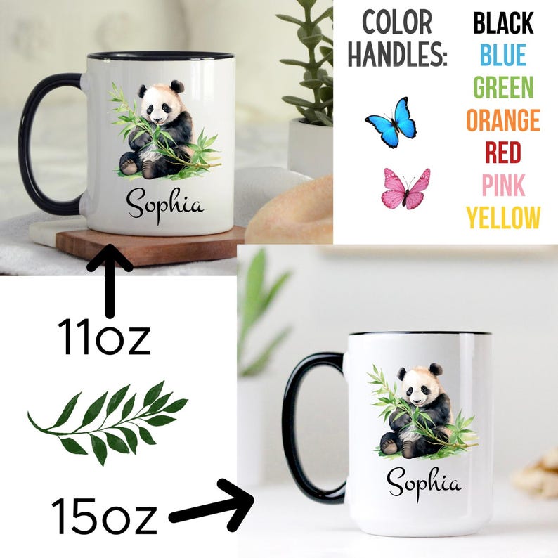 Panda Mug, Personalized Panda Gift, Custom Panda Mug, Cute Panda Mugs ...