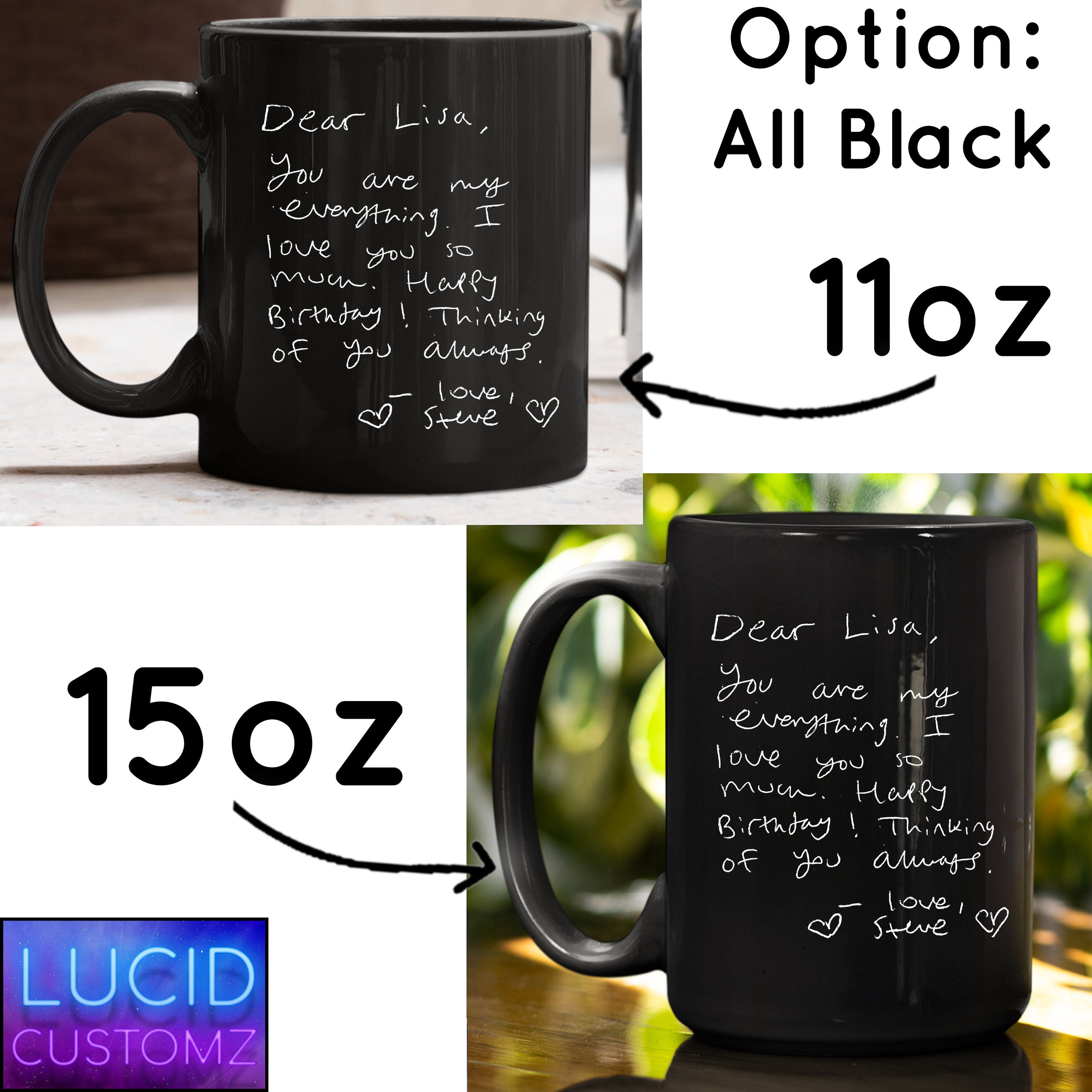 Custom Mug With Your Handwriting, Handwriting Gift, Customizable Mug ...