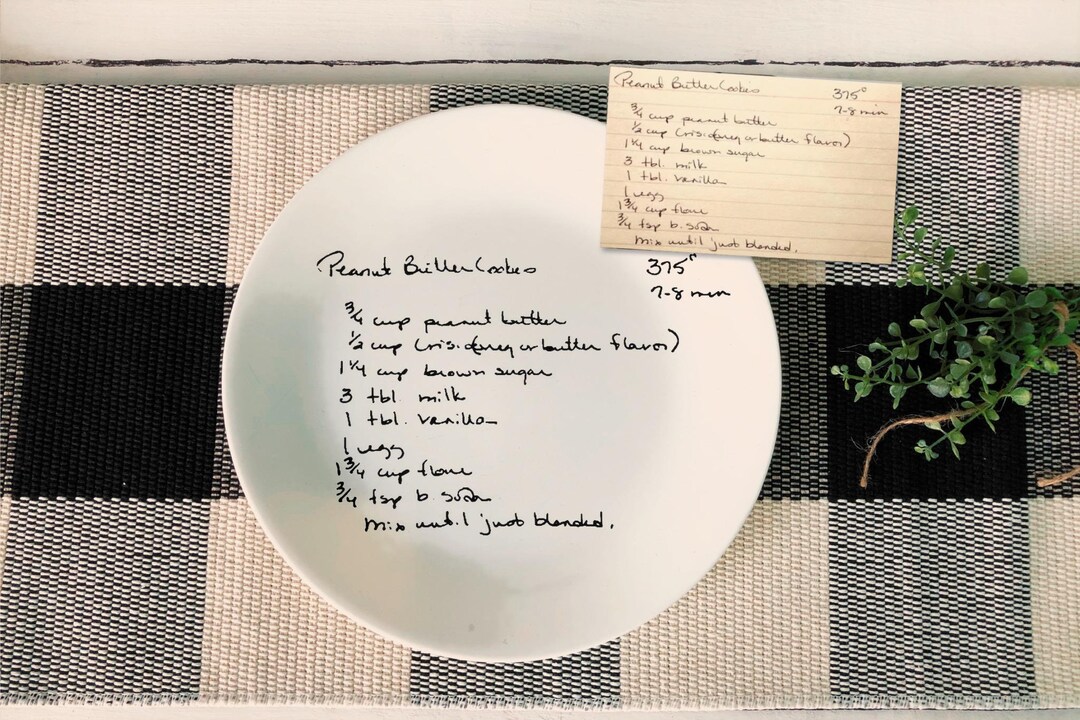Handwritten Recipe Plate, Personalized Recipe Plate, Customized Plate ...
