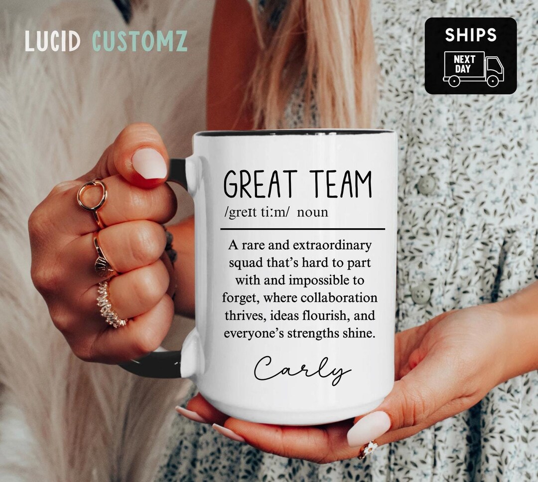 Team Gift, Great Team Definition Mug, Personalized Team Coffee Mug ...