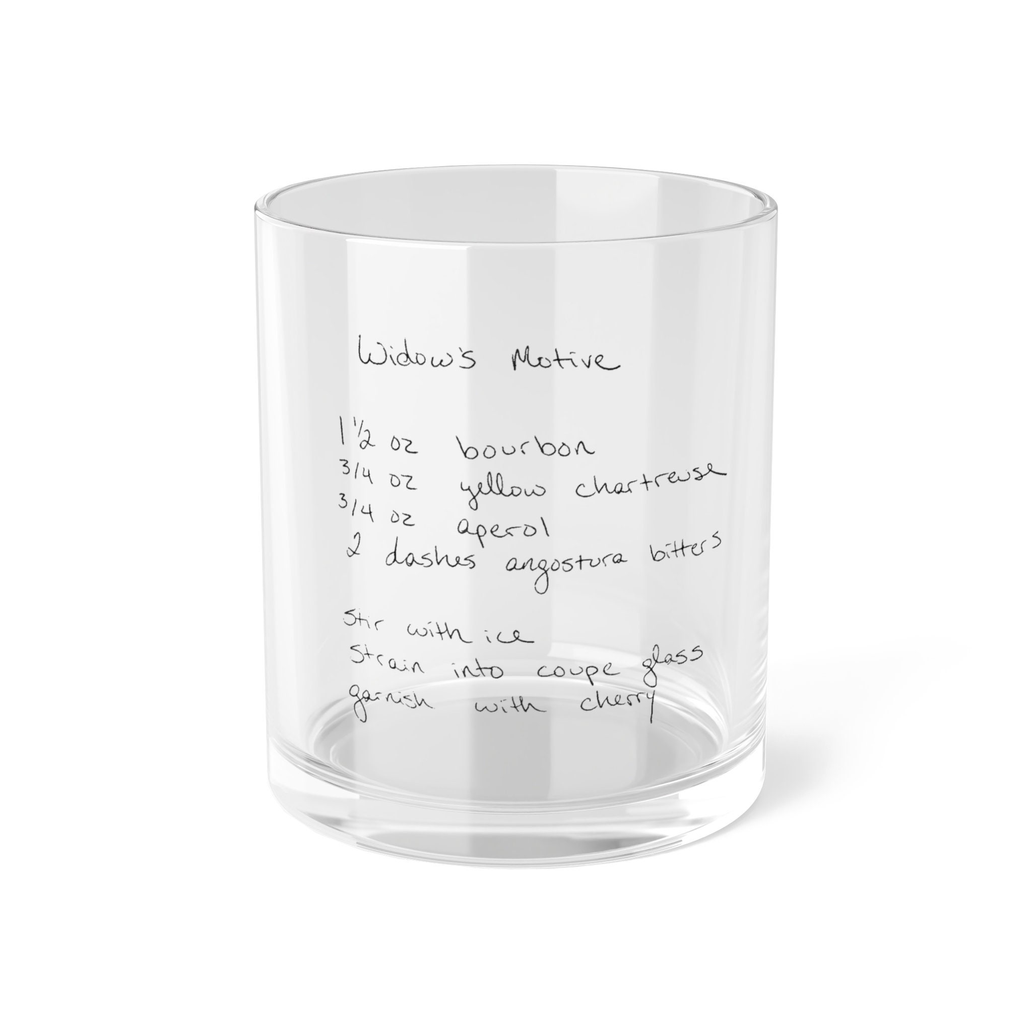 Custom Handwriting Bar Glass • Cocktail Drink Recipe Glass • Custom ...