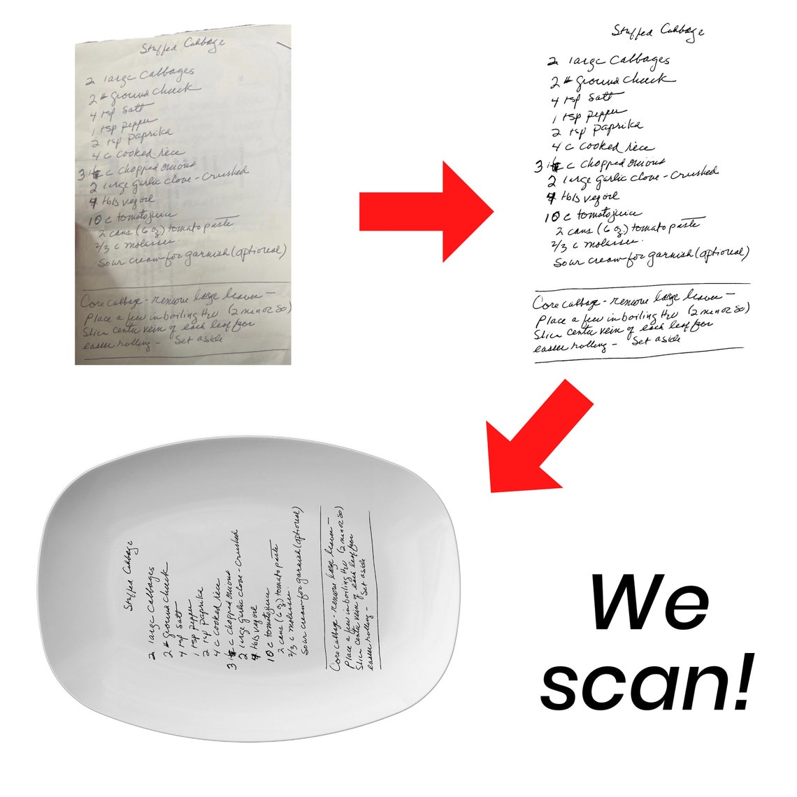 Custom Handwriting Recipe Platter Handwritten Recipe Gift - Etsy