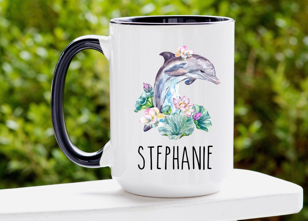 Custom Dolphin Mug, Custom Name, Dolphin Coffee Mug, Dolphin Gifts ...