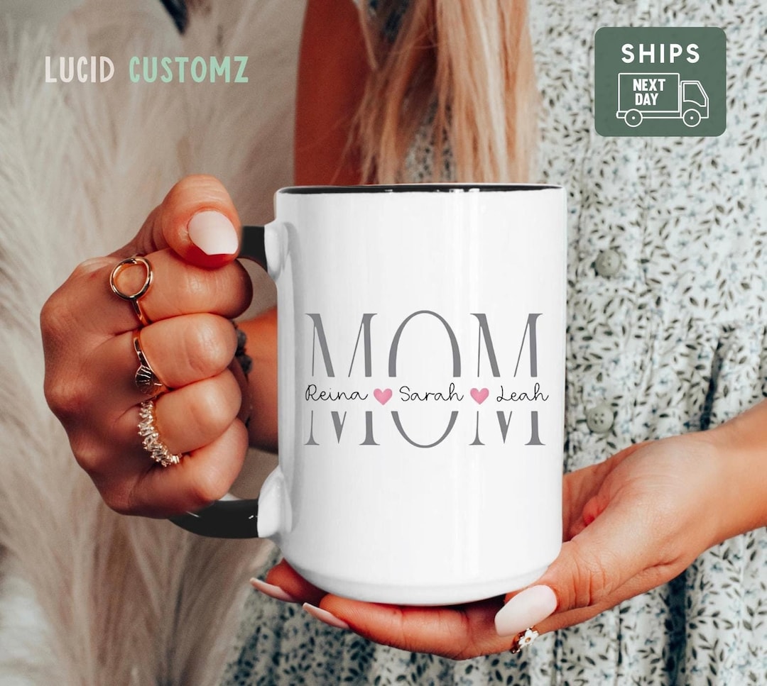 Custom Mom Mug, Customize Kids Names, Mothers Day Gift, Birthday Gift ...