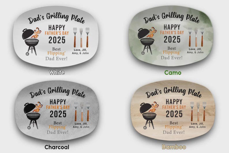 Personalized Dad Grilling Plate, Custom BBQ Platter, Fathers Day Gift ...