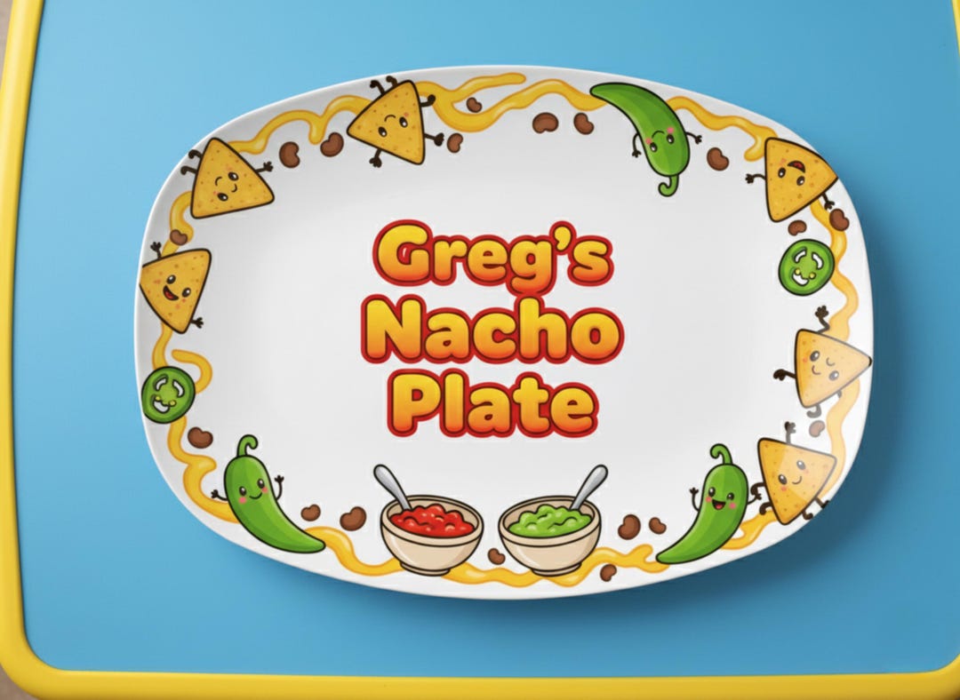 Custom Name Nacho Plate for Kids • Personalized Snack Platter • Fun ...