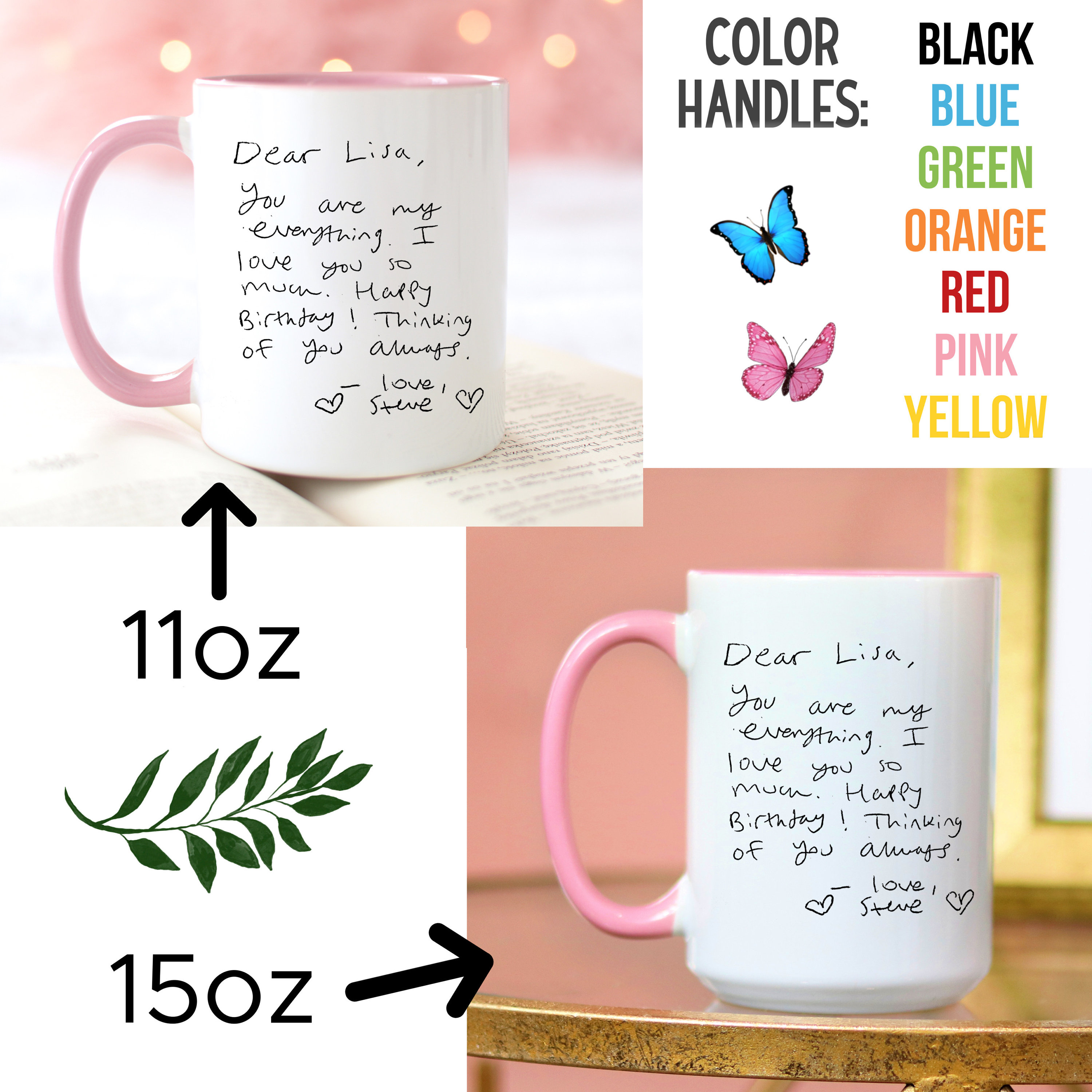Custom Mug With Your Handwriting, Handwriting Gift, Customizable Mug ...