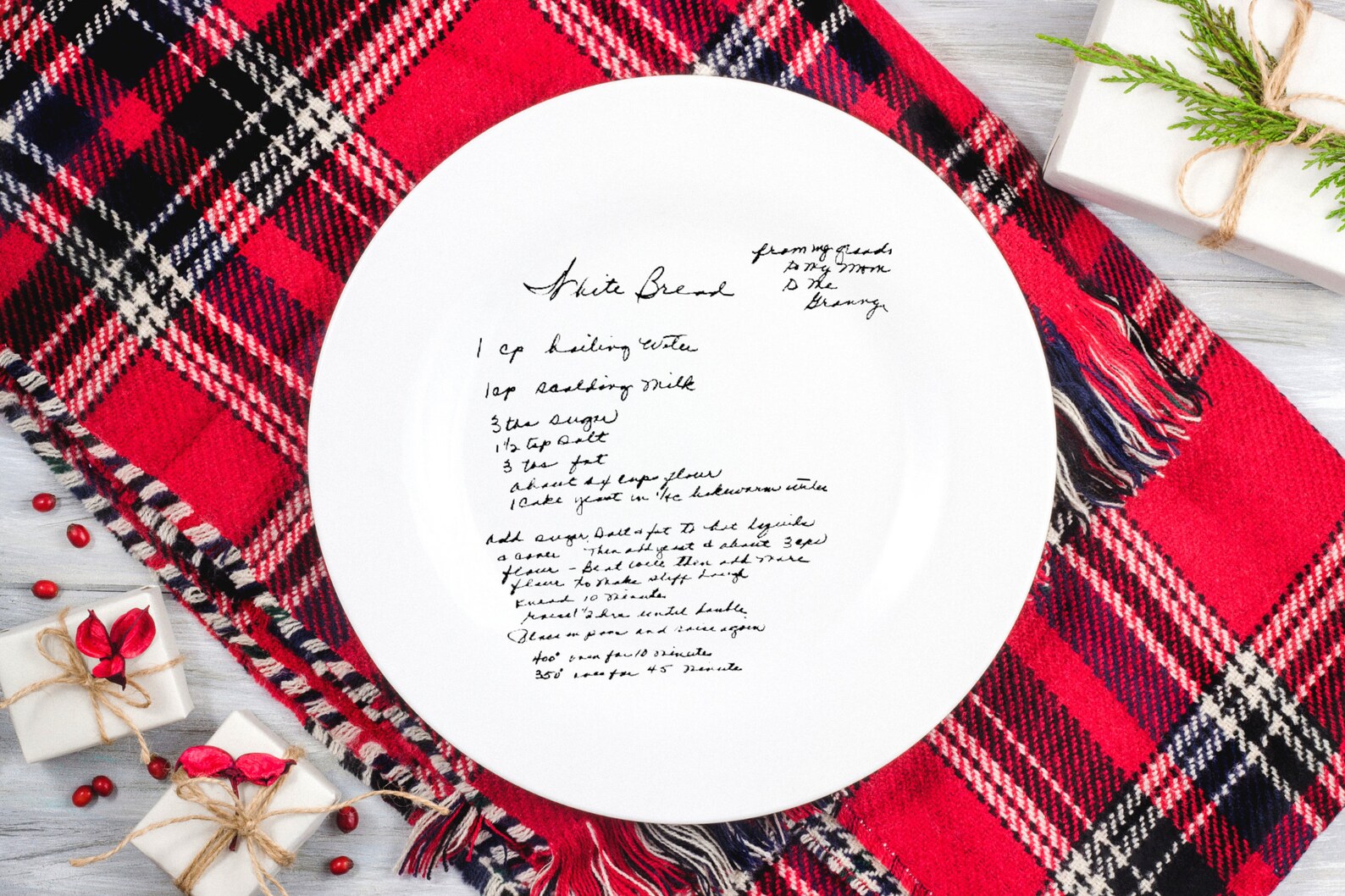 Handwritten Recipe Plate Personalized Recipe Plate - Etsy
