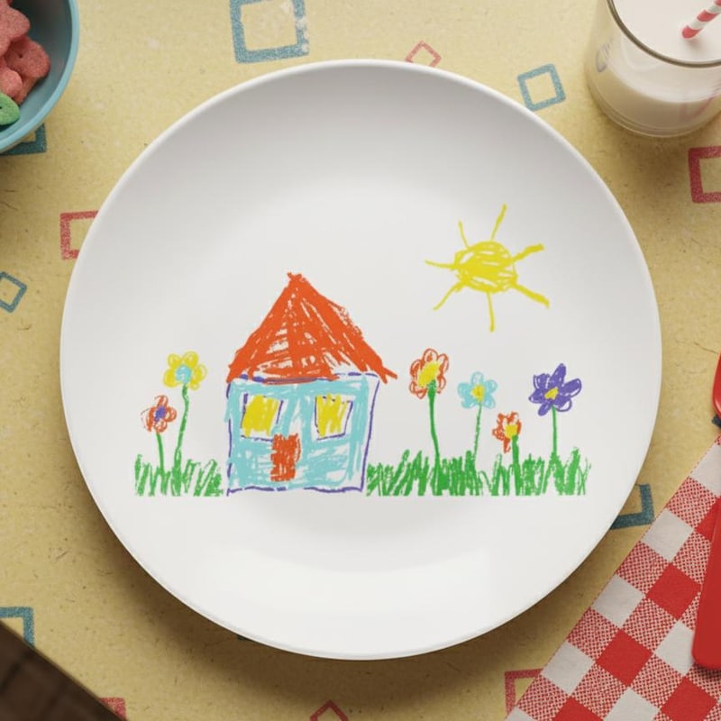 Kid Drawing on Platter - Etsy