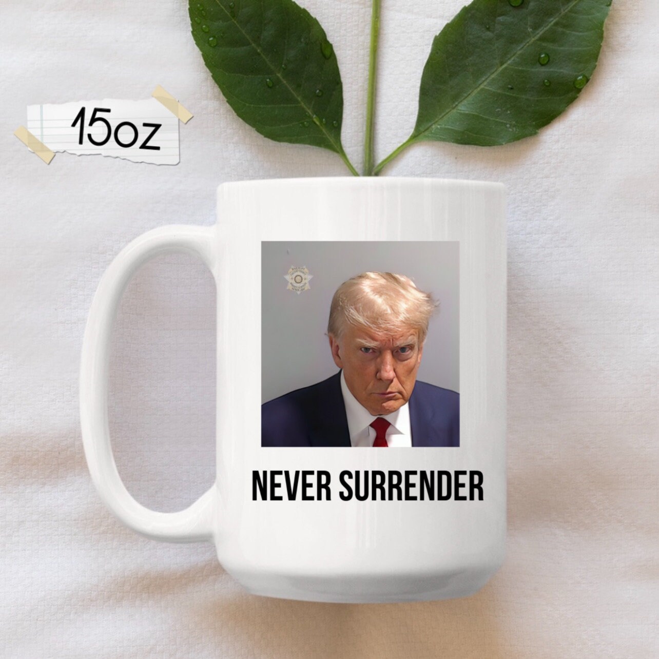 Trump Mugshot Mug, Never Surrender Mug, Donald Trump Gift Designed ...