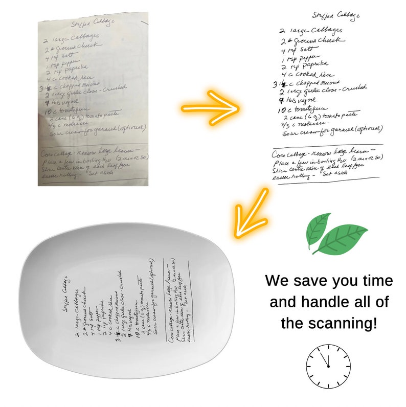 Custom Handwriting Recipe Platter Handwritten Recipe Gift - Etsy