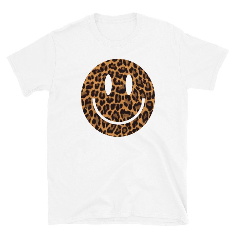 Leopard Print Smiley Face Shirt Smile Shirt Smiley Face | Etsy