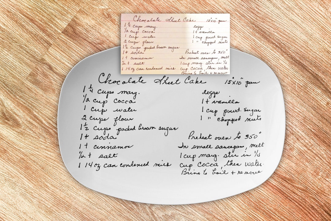 Custom Handwriting Recipe Platter Handwritten Recipe Gift - Etsy