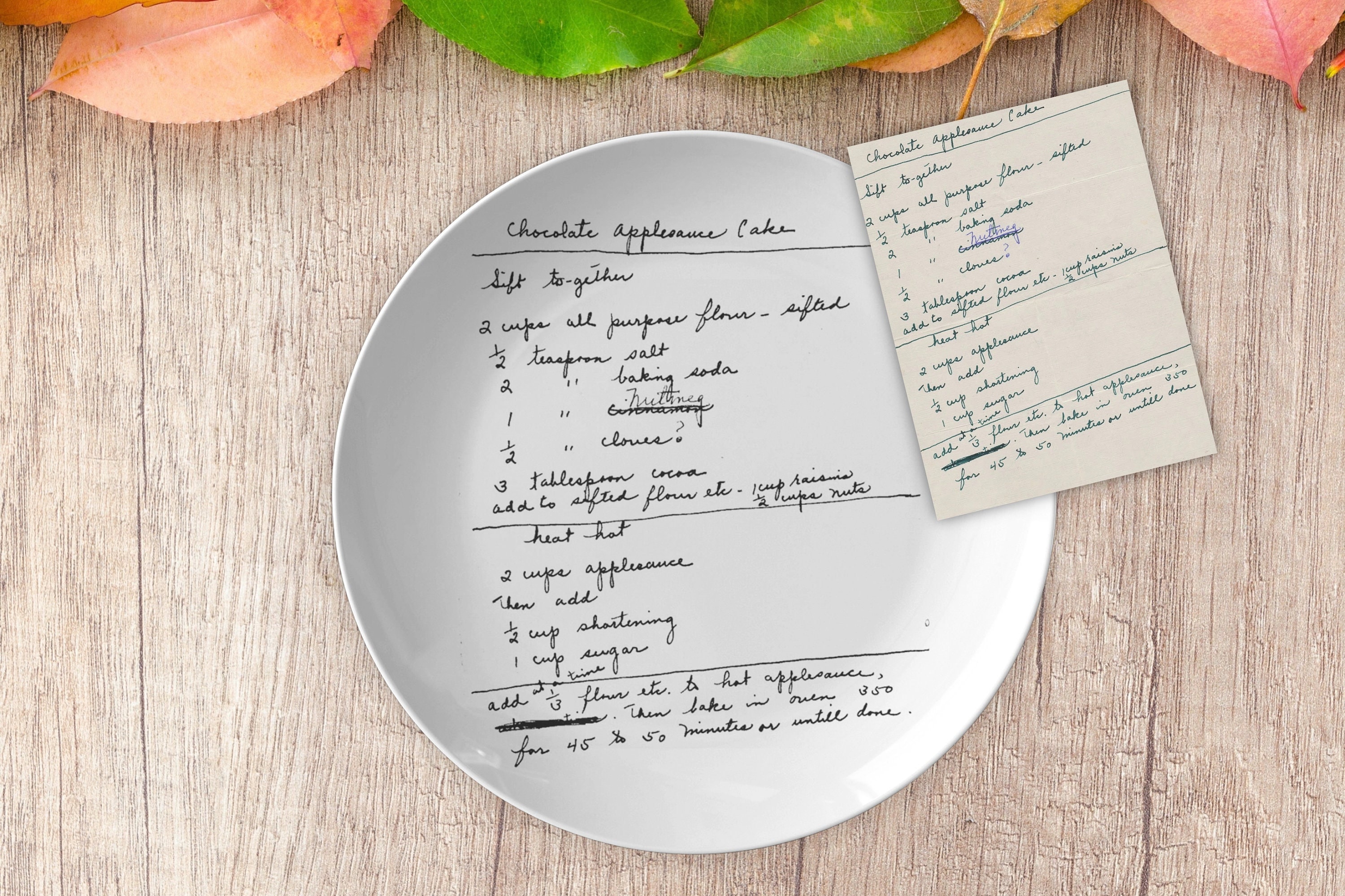 Handwritten Recipe Plate, Personalized Recipe Plate, Customized Plate ...