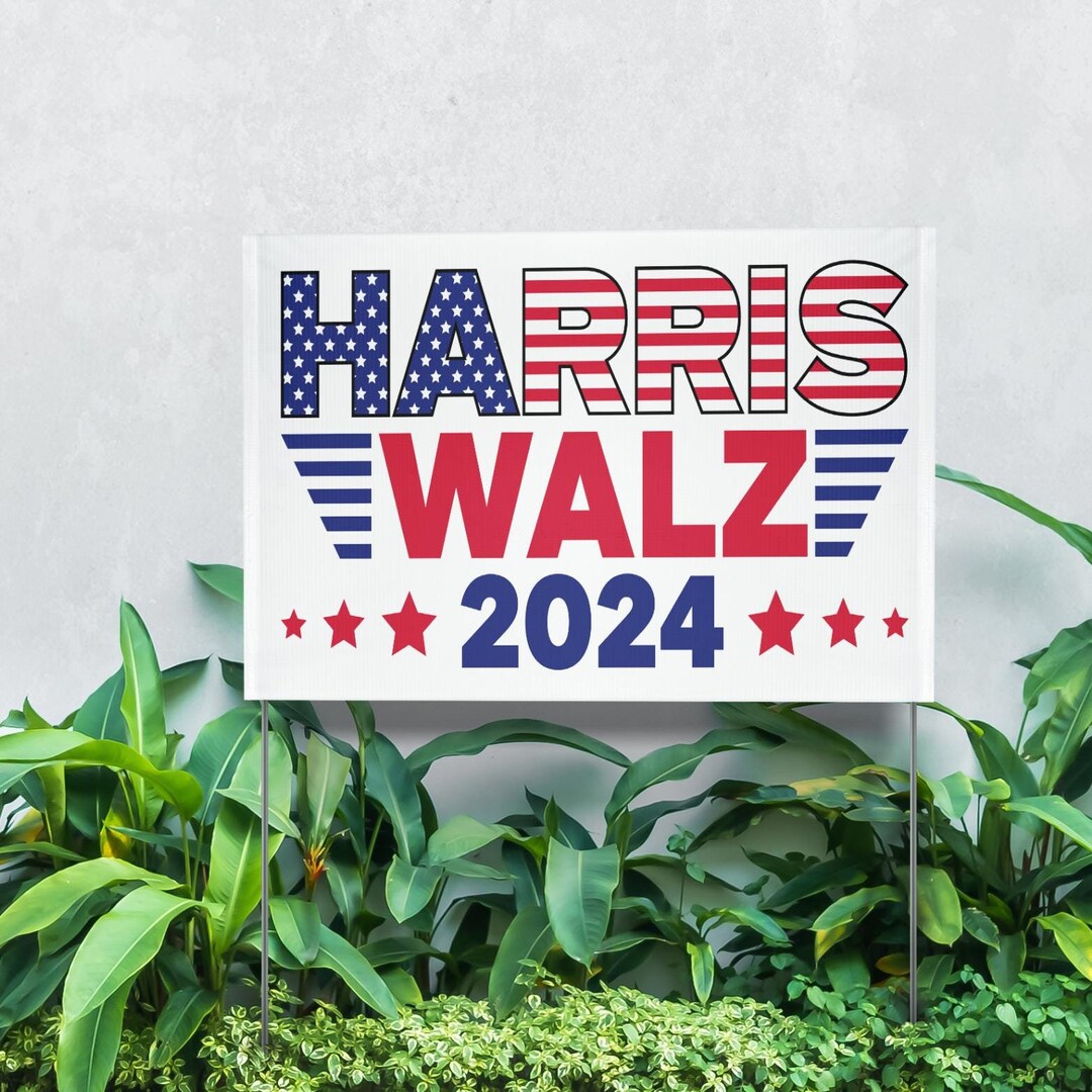 Harris Walz 2024 Yard Sign, 2024 Campaign Election Sign, Vote Kamala ...