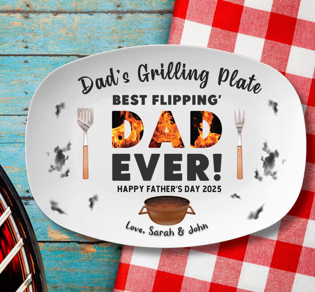 Personalized Dad Grilling Plate, Custom BBQ Platter, Fathers Day Gift ...