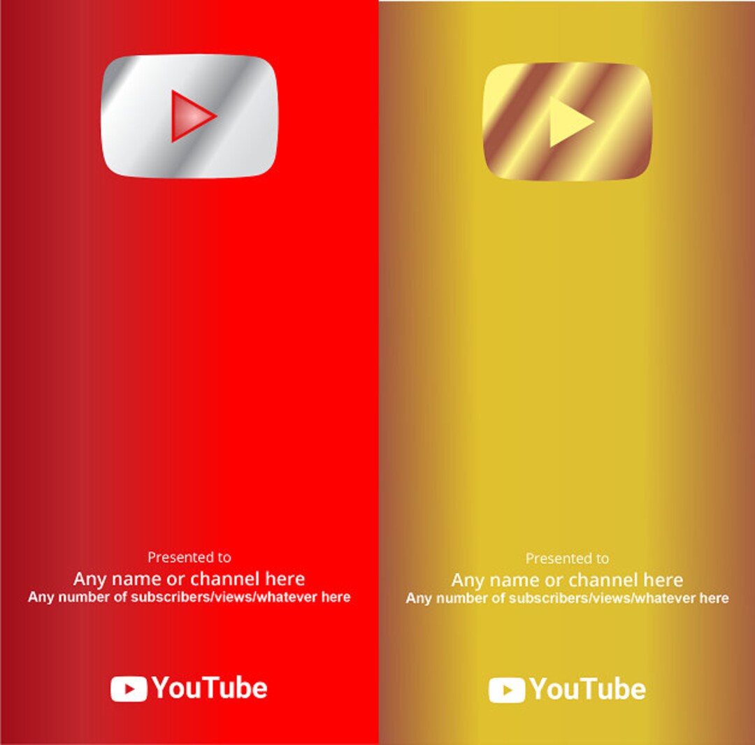 Custom Youtube Button Award, Digital Image Download please Read Product ...
