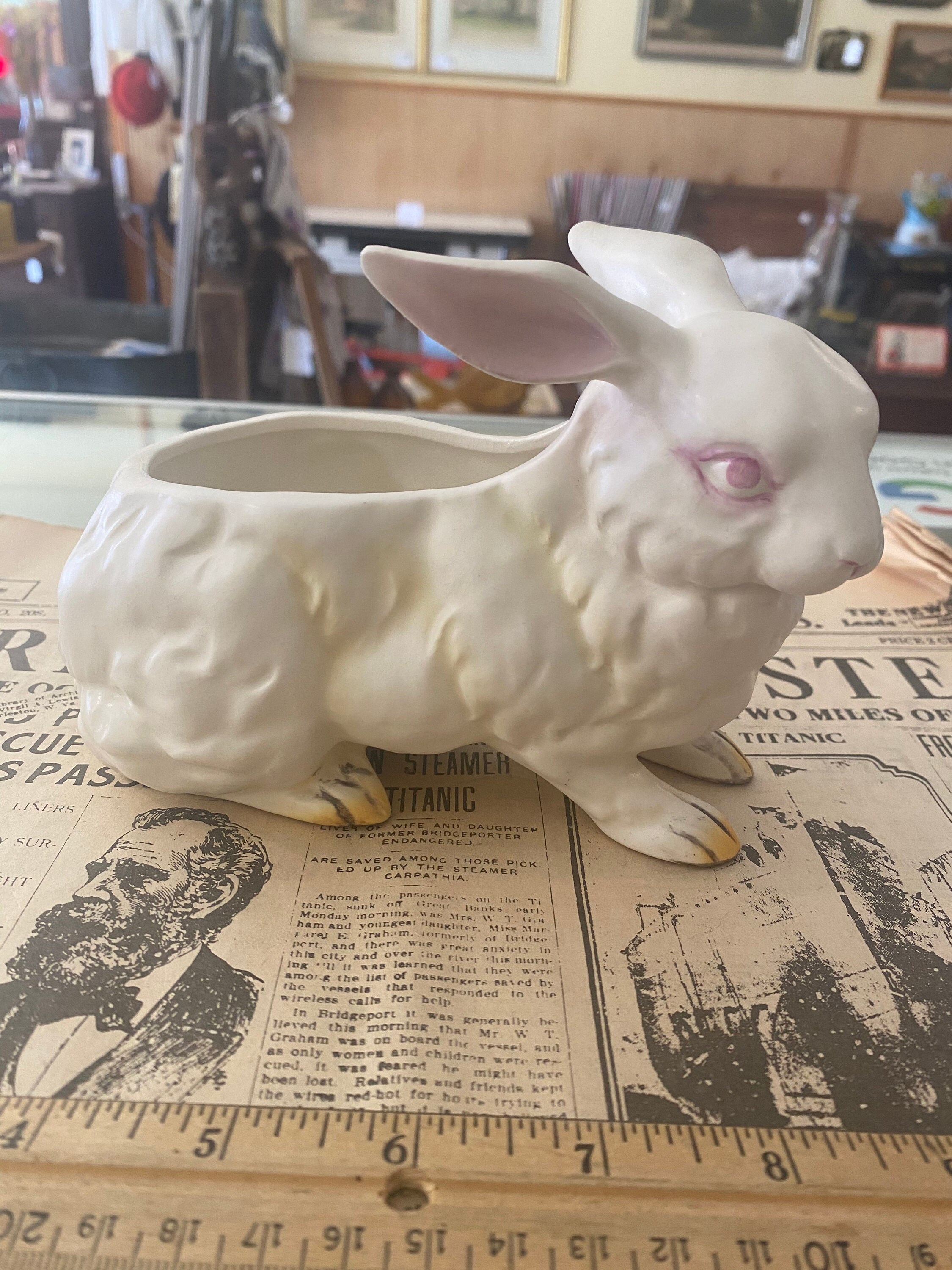 Lefton Rabbit Planter - Etsy