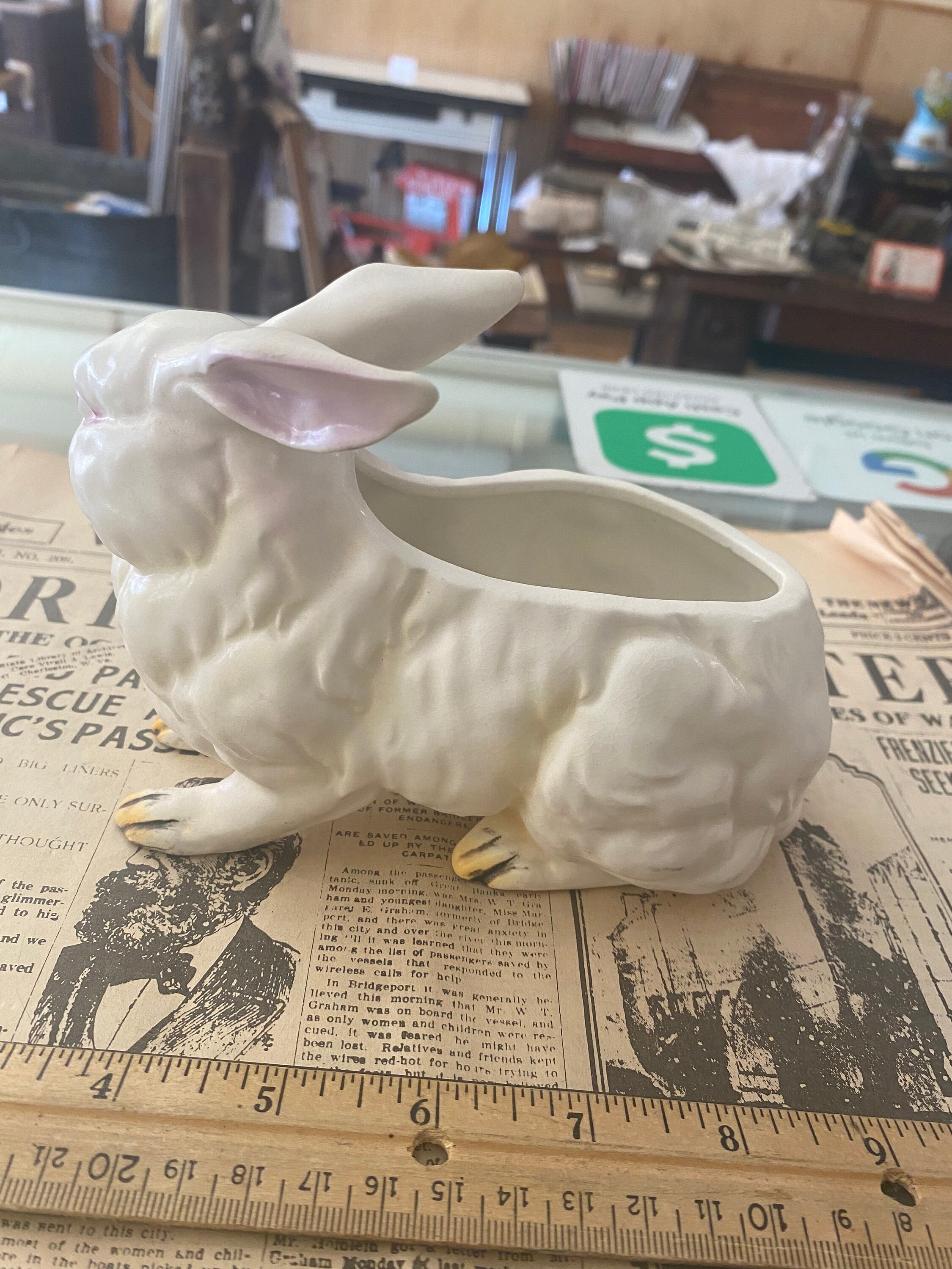 Lefton Rabbit Planter - Etsy