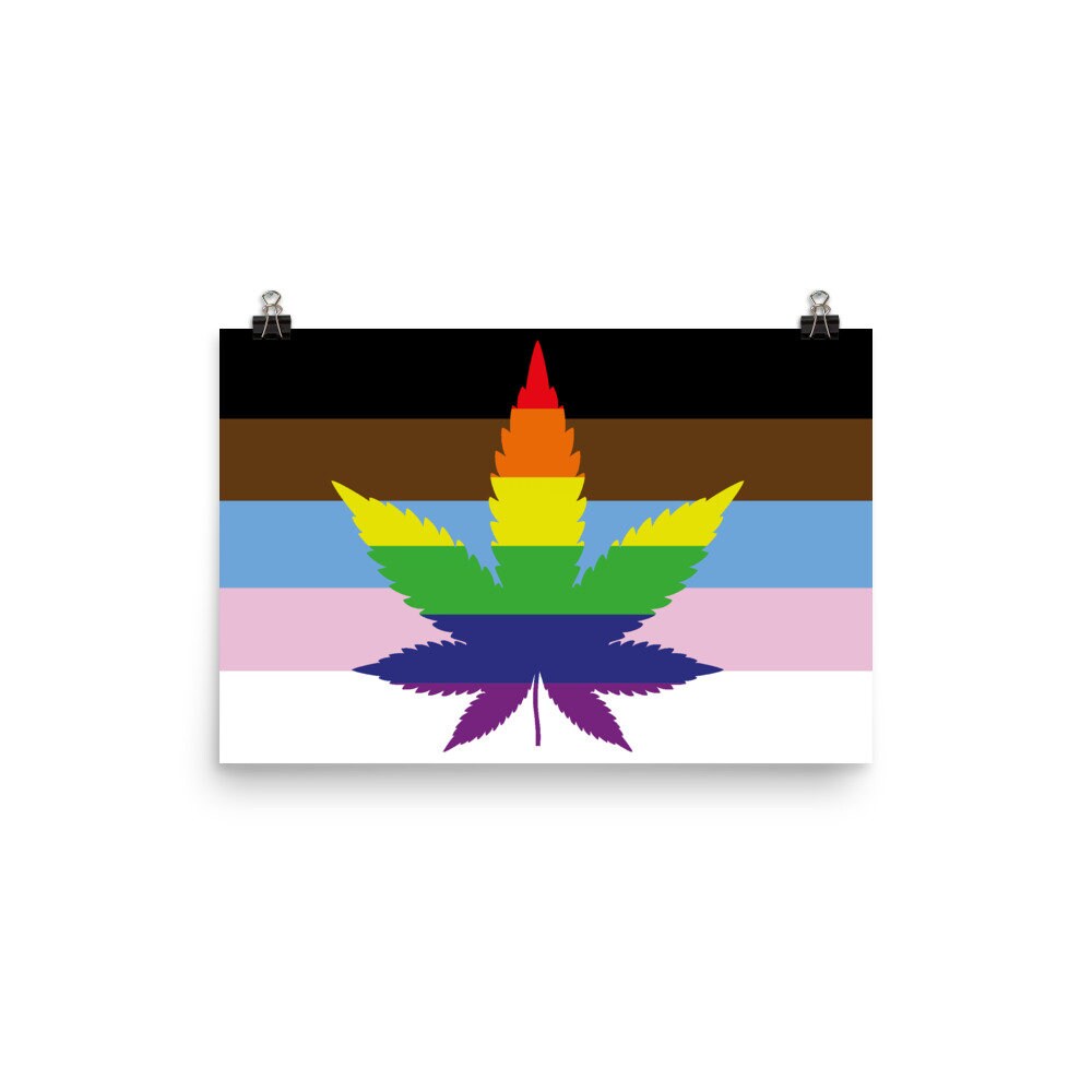 LGBT Pride Marijuana Rainbow Flag Glossy Poster | Etsy