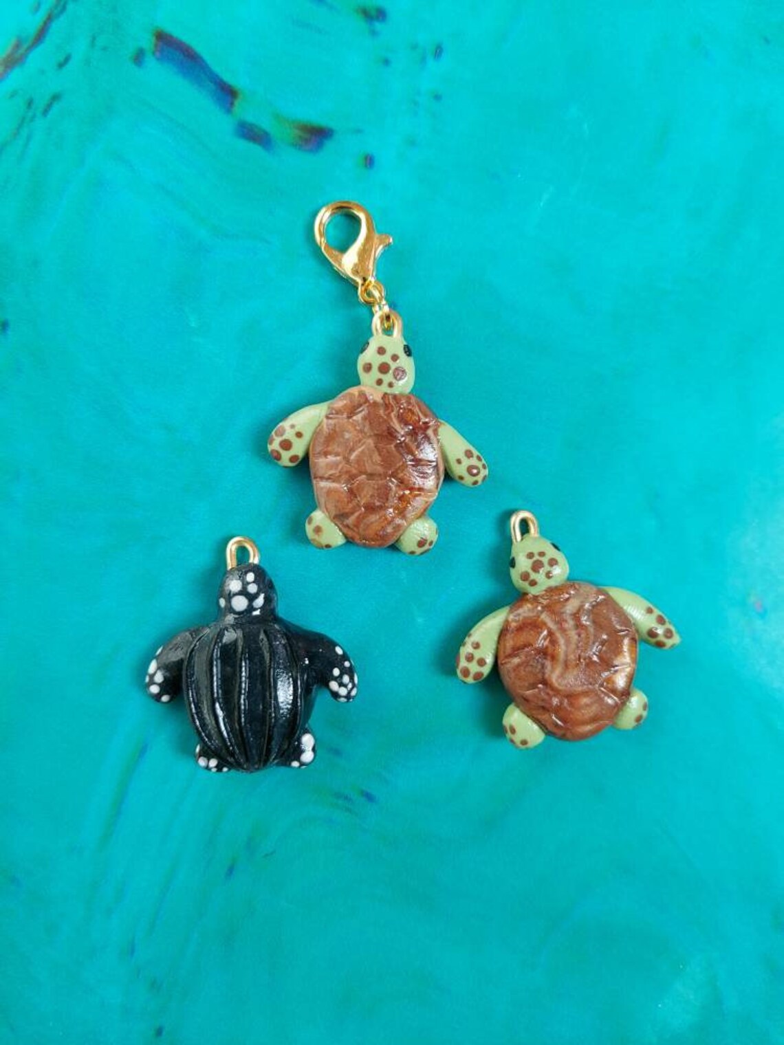 Green Sea Turtle Charm for Charity Polymer Clay Cute Kawaii - Etsy