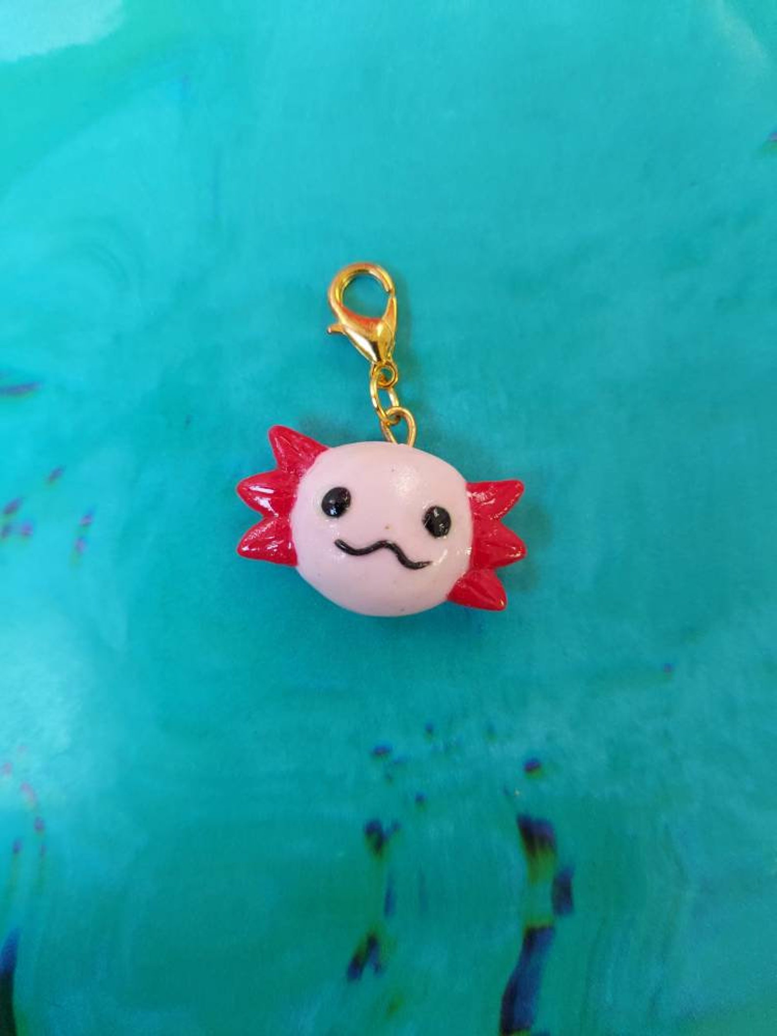Axolotl Charm for Charity Polymer Clay Cute Kawaii Charm for | Etsy