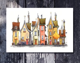 Original Watercolor Painting. Line and Wash. 6x9 Unframed. - Etsy