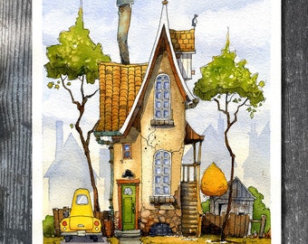 Original Watercolor Painting. Line and Wash. 6x9 Unframed. - Etsy