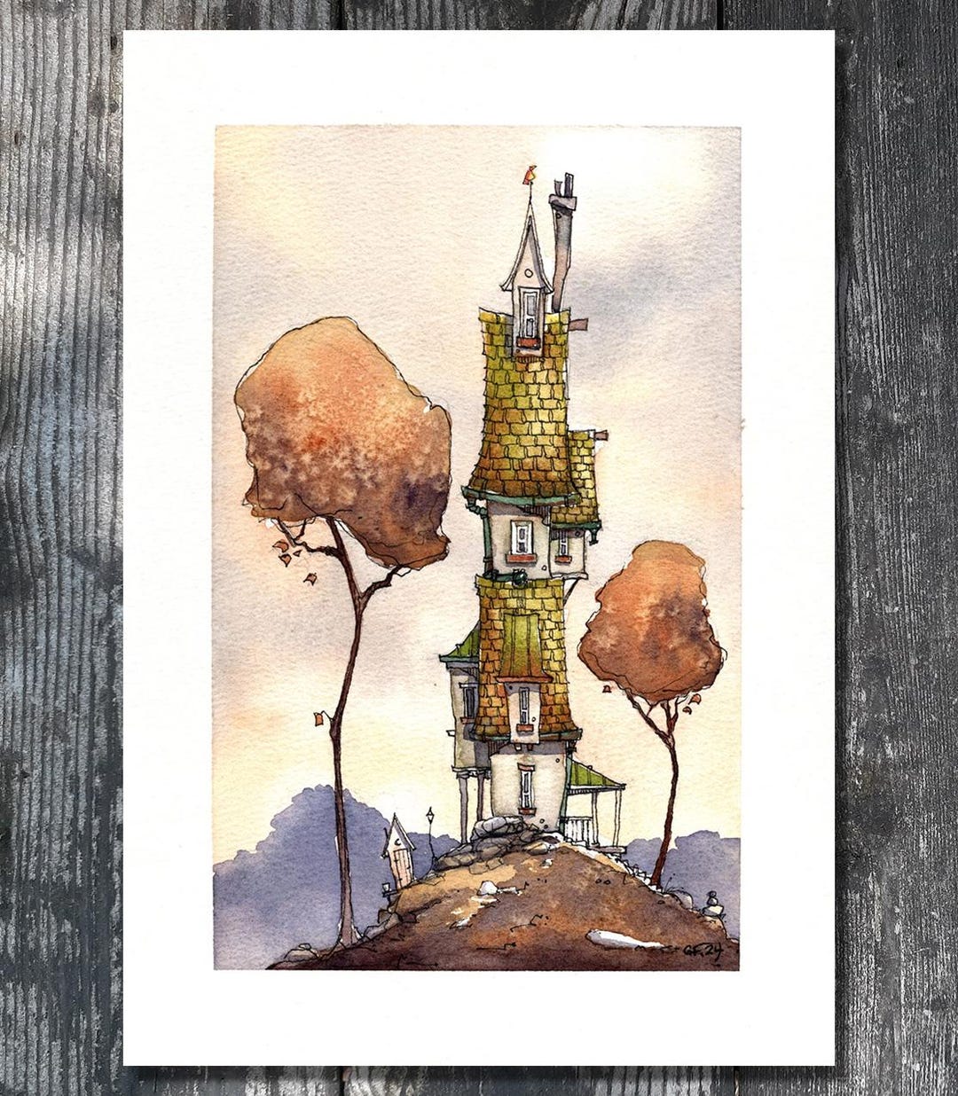 Watercolor PRINT Gary Frederick. Line and Wash. 5.5 X 8.5. Unframed - Etsy