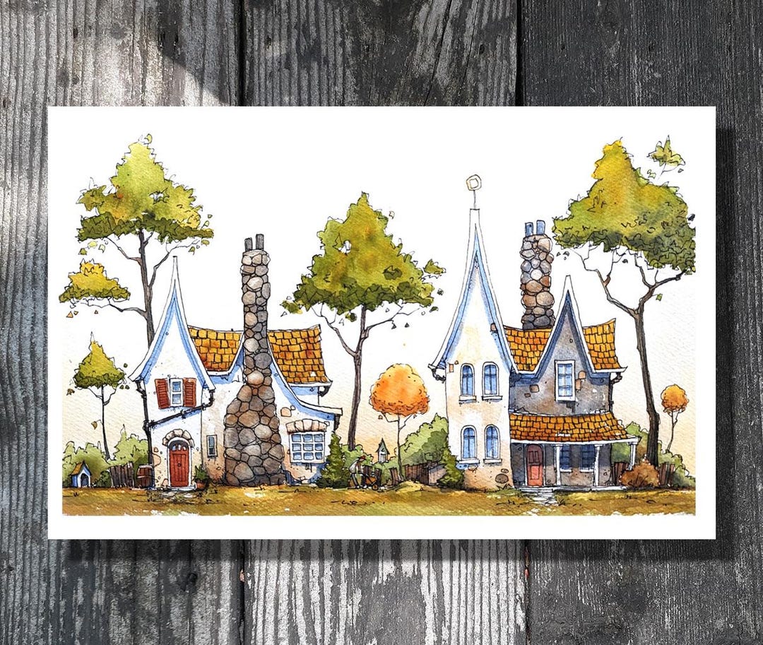 Watercolor PRINT Gary Frederick. Line and Wash. . 8x 10. Unframed - Etsy