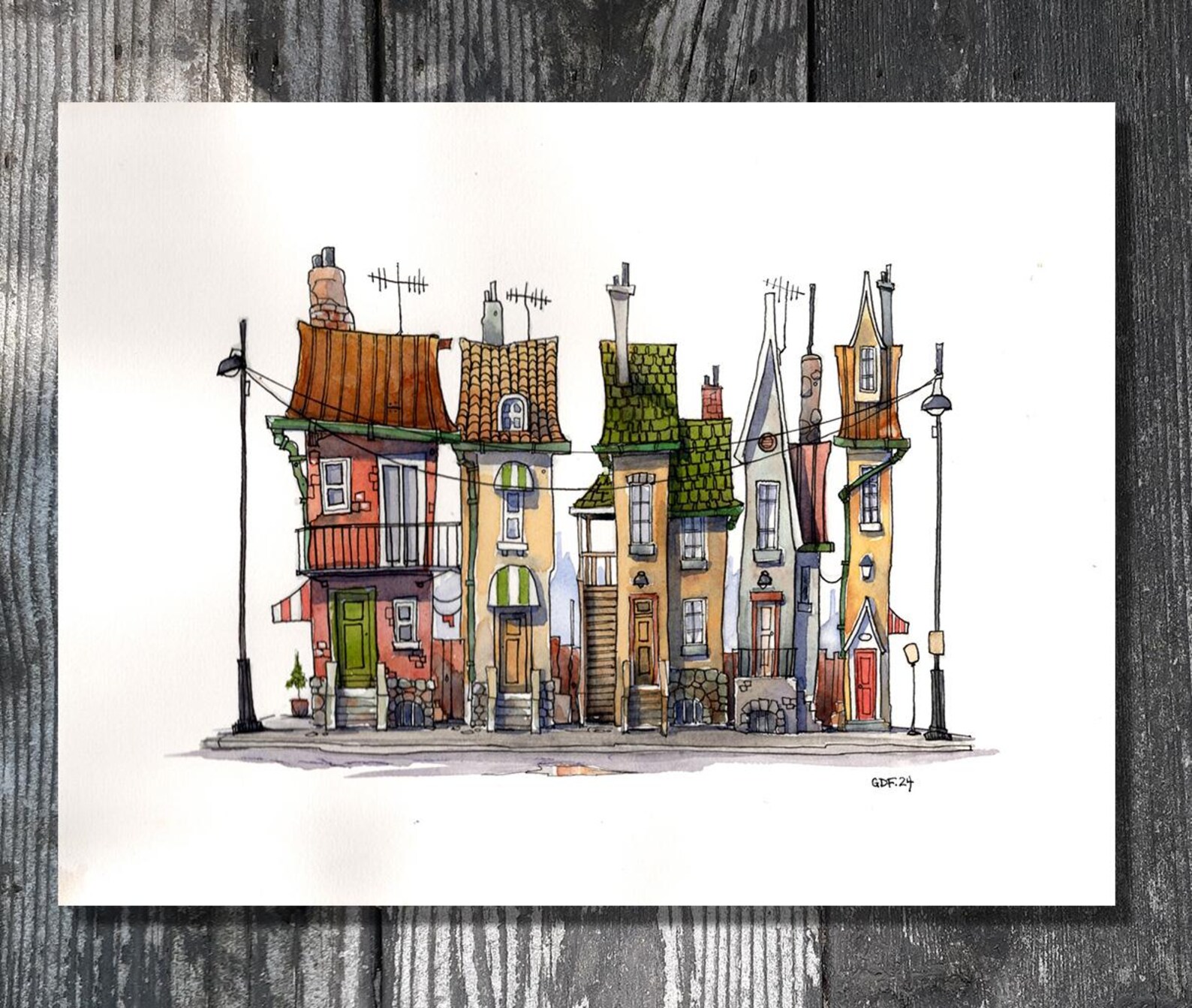 Original Watercolour and Ink Urban Scene. 8.5 X 11. Unframed - Etsy