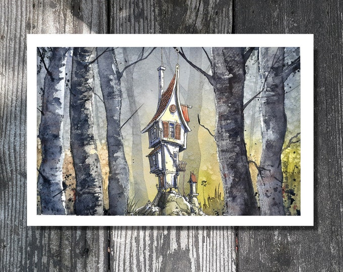 Watercolor PRINT- Gary Frederick. Line and Wash. 5/25. 8"x 10 ...