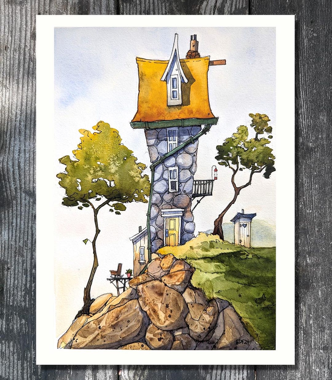 Watercolour and Ink - Gary Frederick . Print 5.5" X 8.5" . Unframed - Etsy