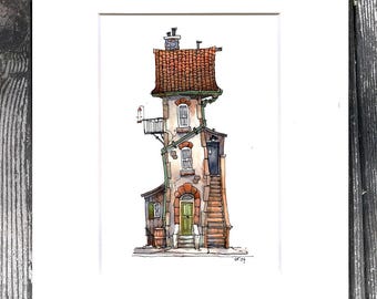 Original Watercolor Painting. Line and Wash. 6x9 Unframed. - Etsy