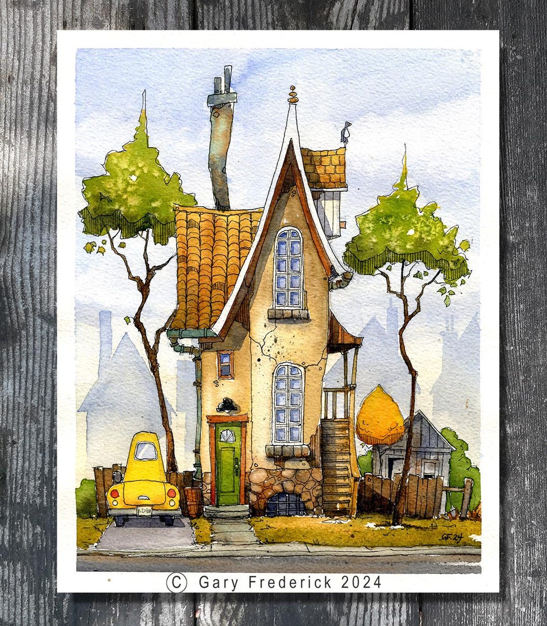 Watercolor PRINT- Gary Frederick. Line and Wash. 5/25. 8"x 10 ...