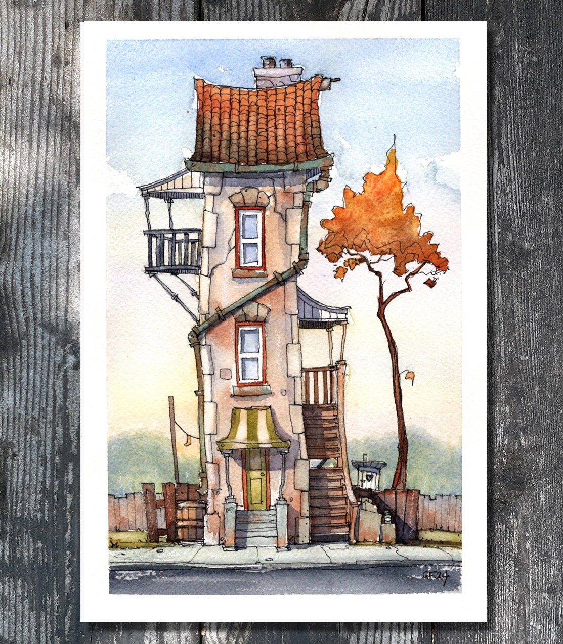 Watercolor PRINT not the Original Painting. Line and Wash. 1/25. 5.5x8 ...