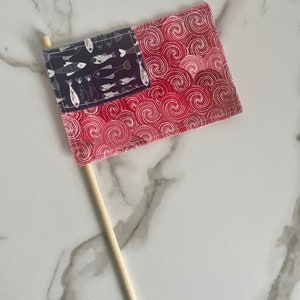 3 Small Flags, USA Fabric Flag Set, Patriotic Tiered Tray, Plant Pokes ...